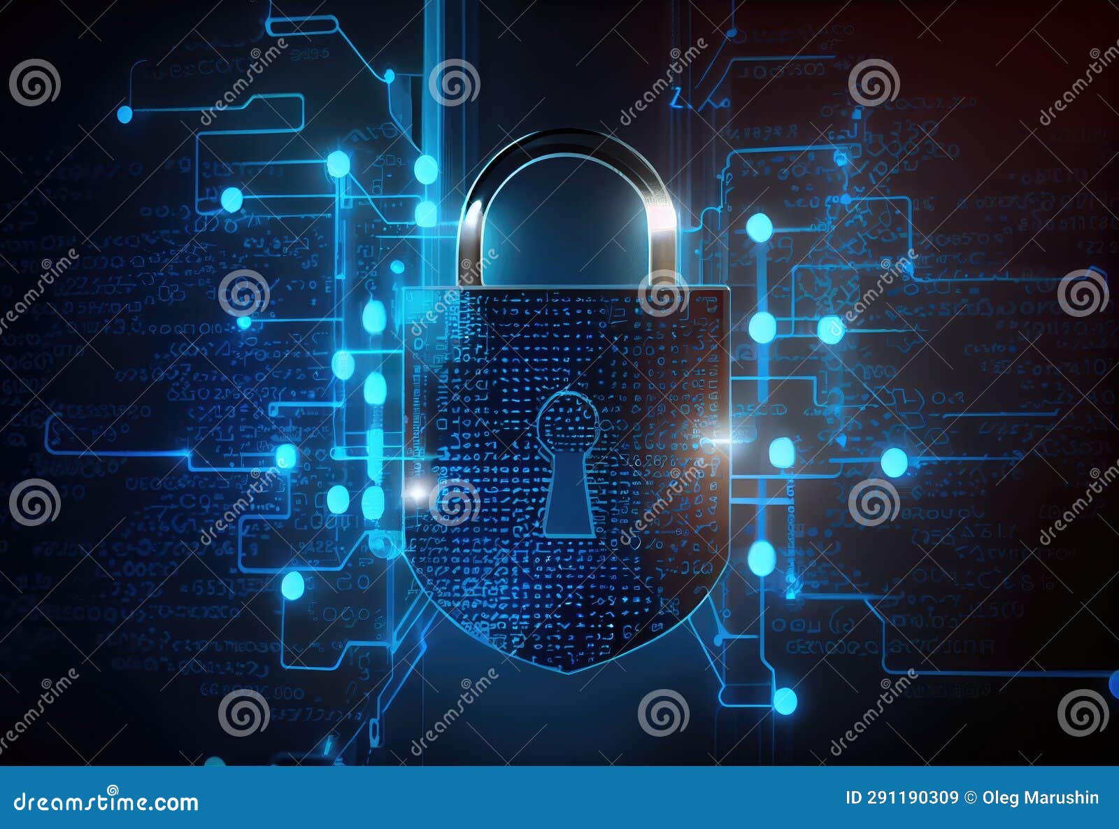 Cyber Security Lock. Internet Technology Concept of Cybersecurity and ...