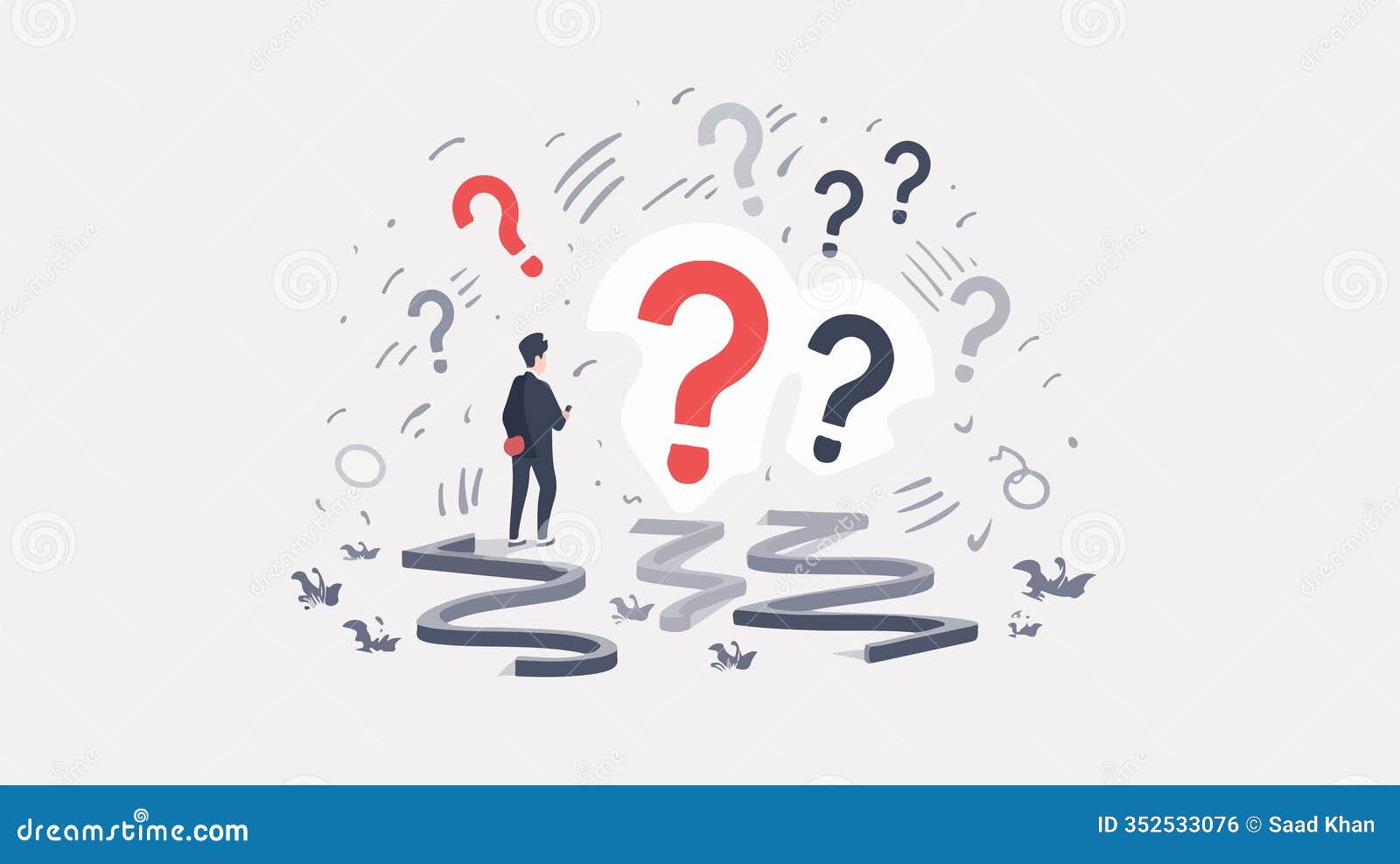 Smart Decision-Making Process Visualized with Question Mark Concept ...