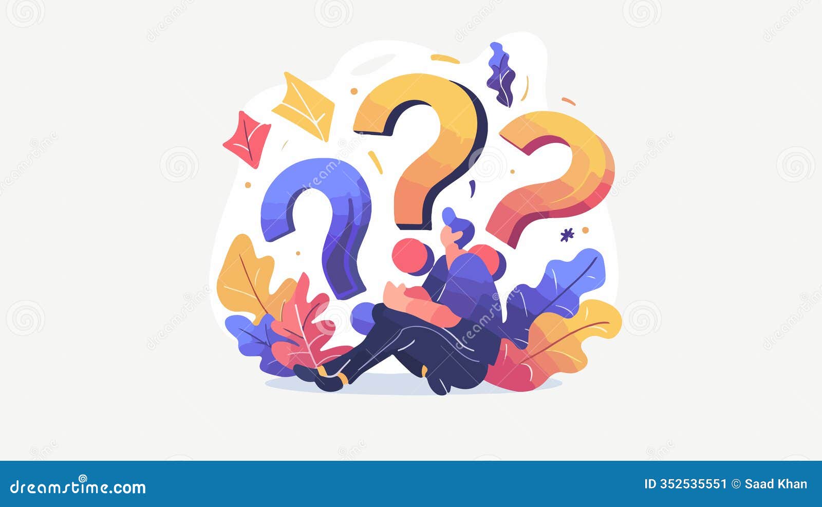 Smart Decision-Making Process Visualized with Question Mark Concept ...