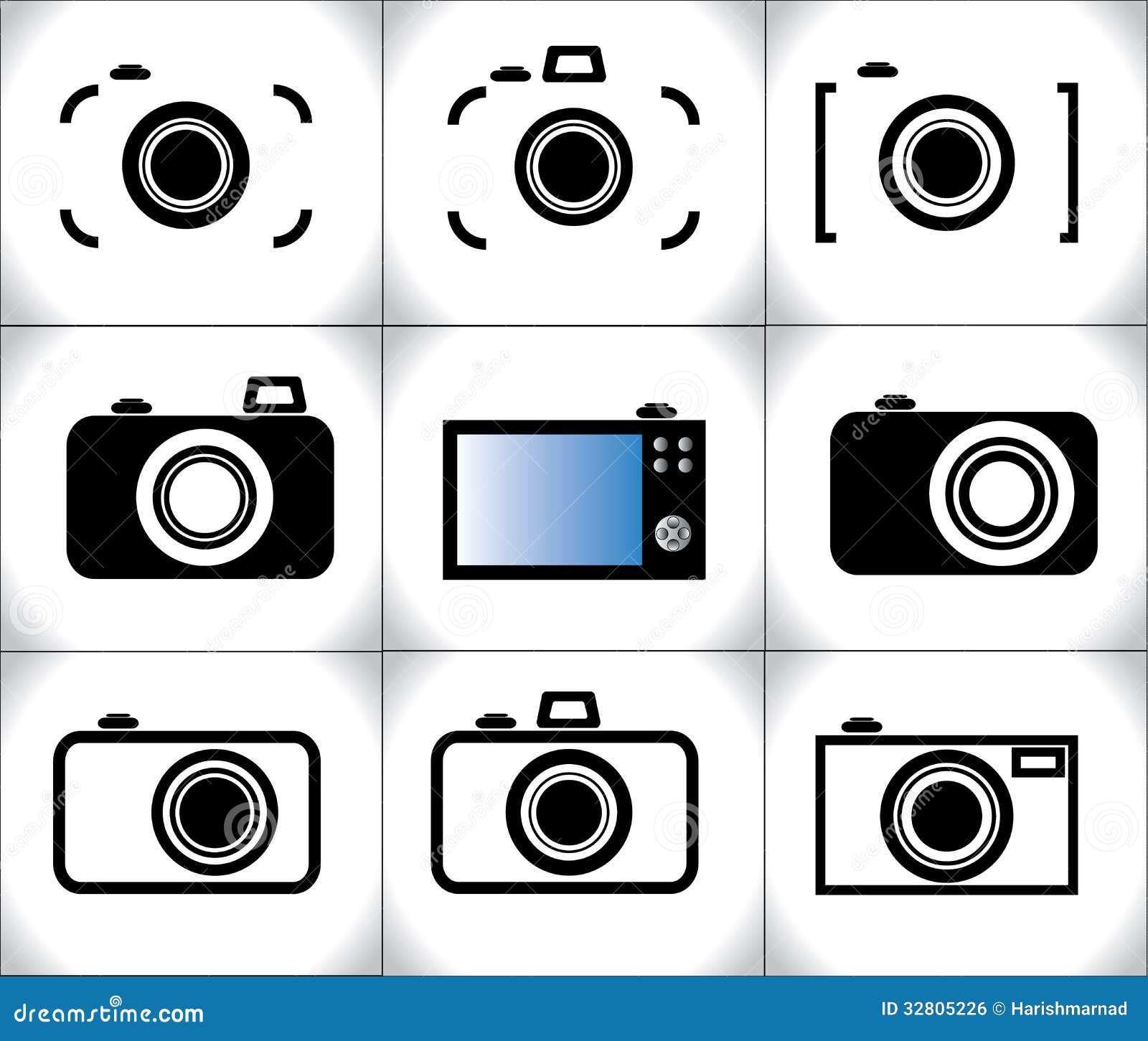 Concept Illustration of Different Trendy Camera Icons Stock ...