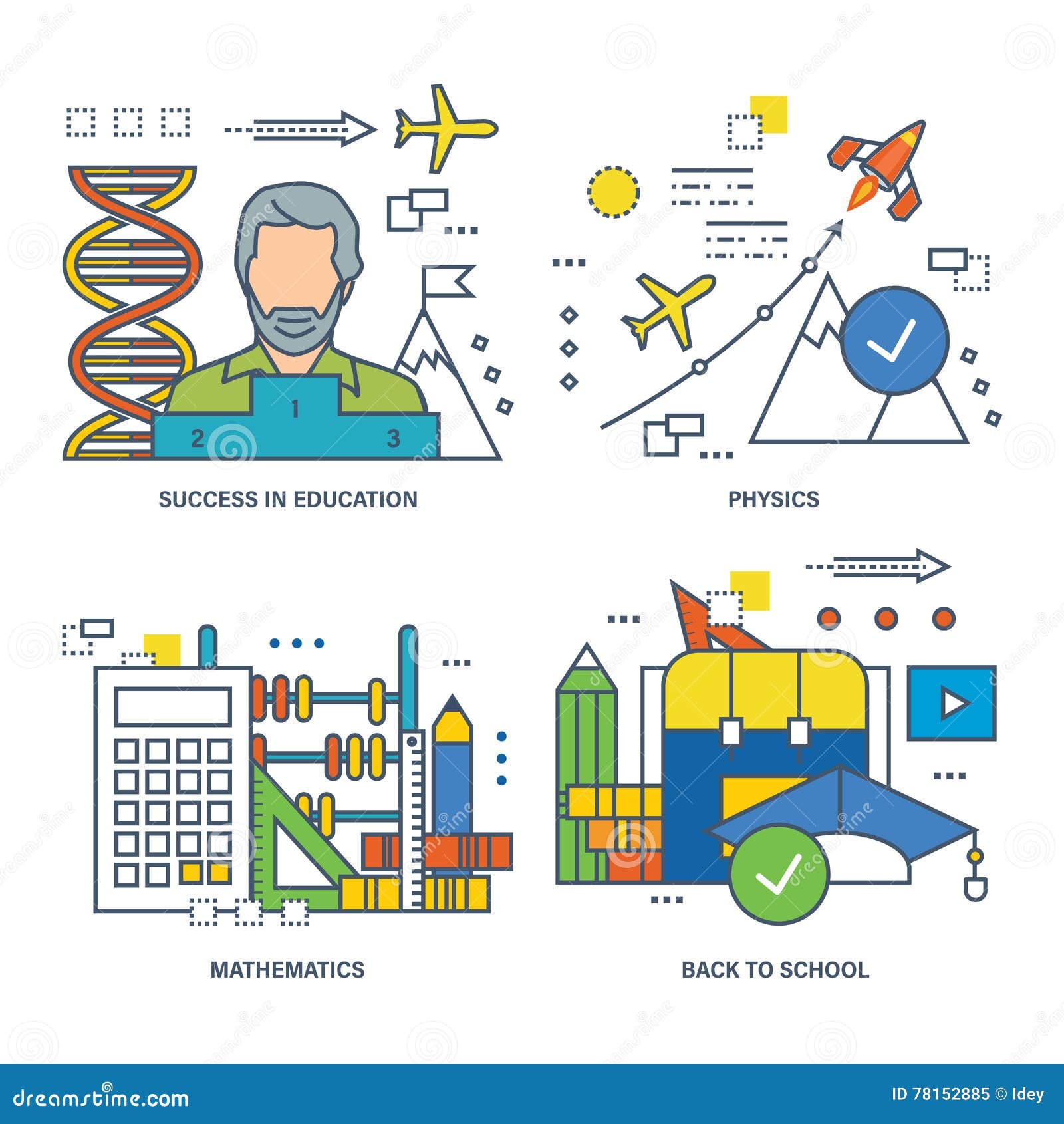 Concept Illustration - Education and Success in Learning, the School ...