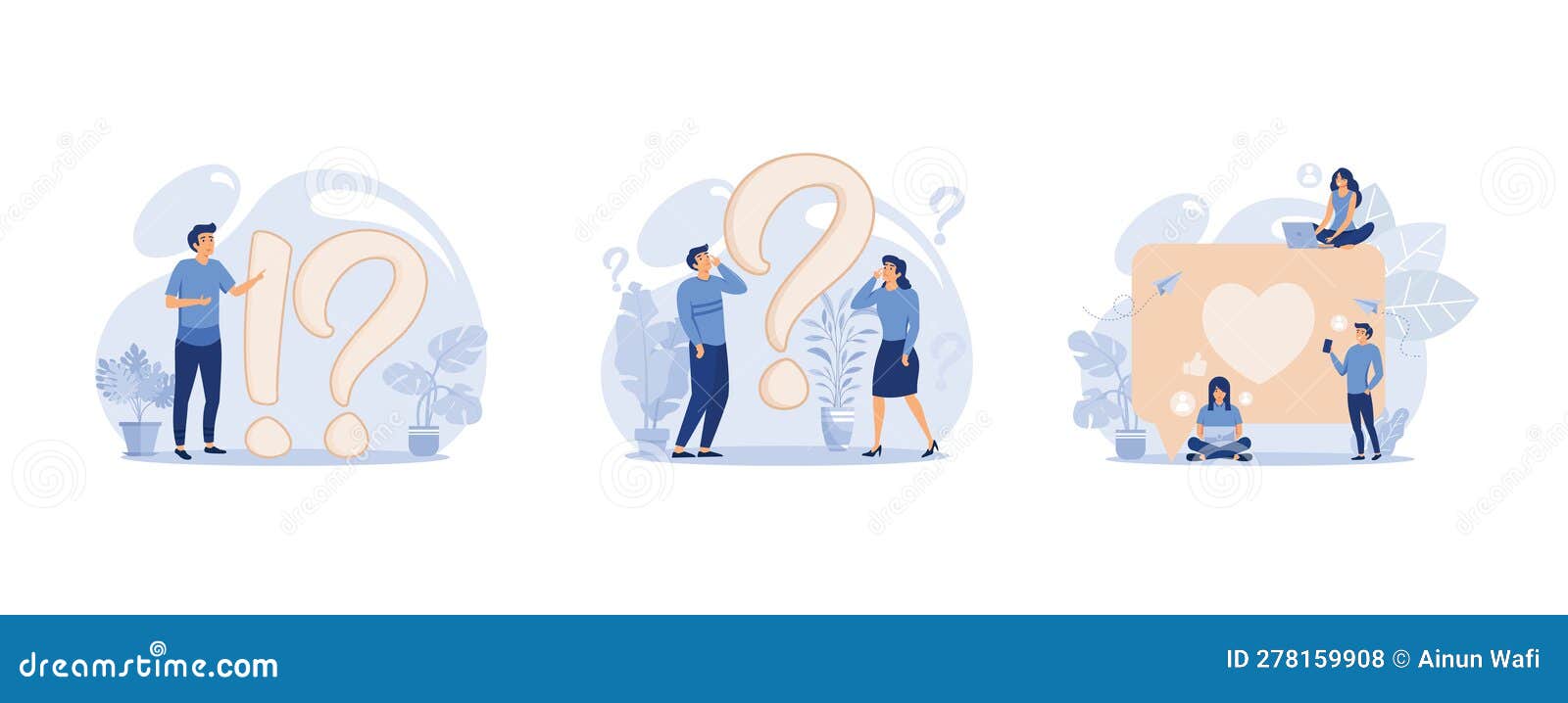 Concept Illustration of Frequently Asked Questions of Exclamation Marks ...