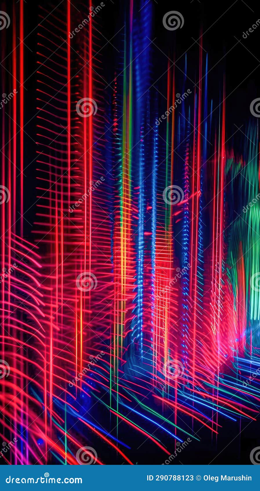 Abstract Illustration of a Neon Light Pattern Creating a Blurry Pattern ...