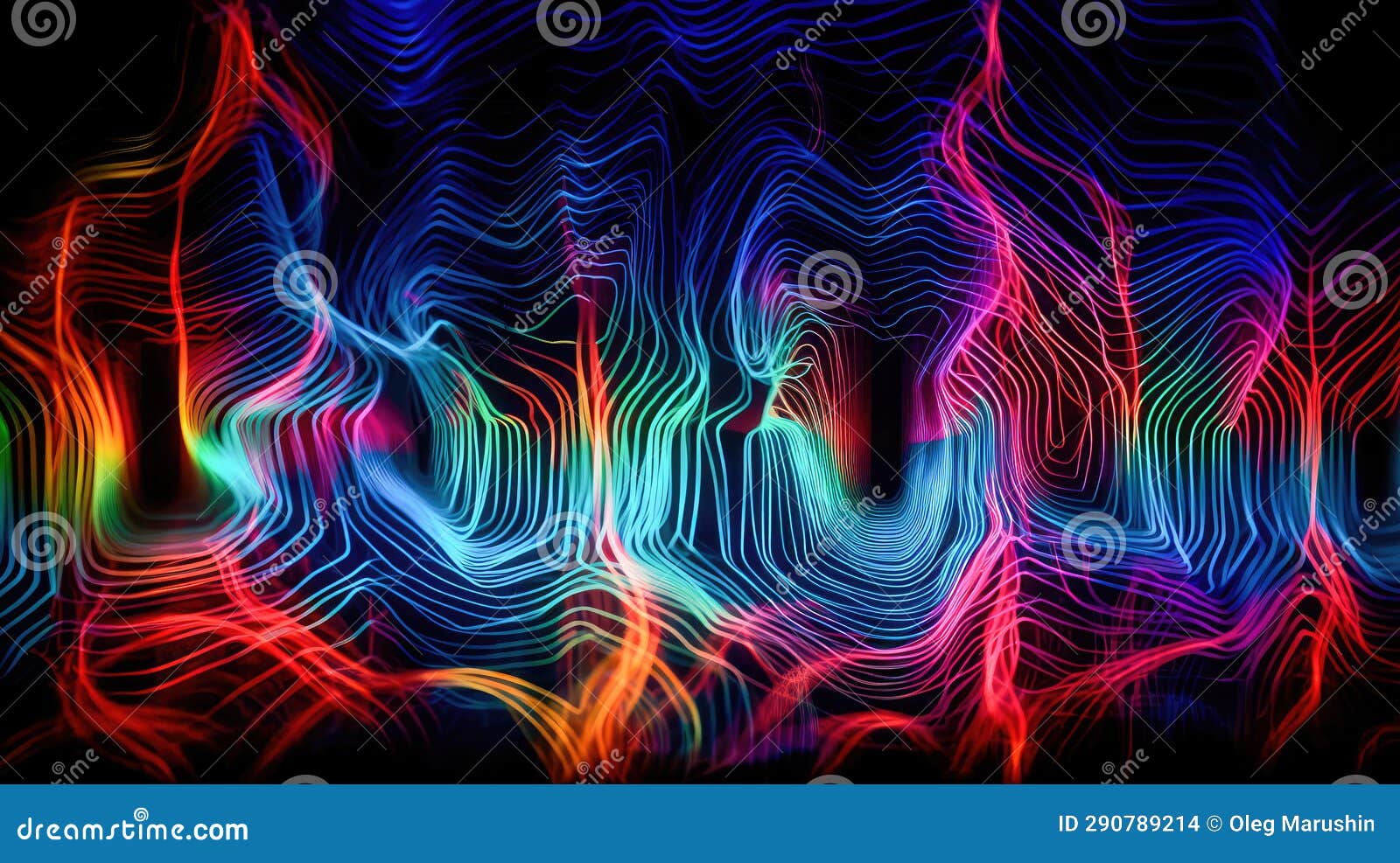 Abstract Illustration of a Neon Light Pattern Creating a Blurry Pattern ...