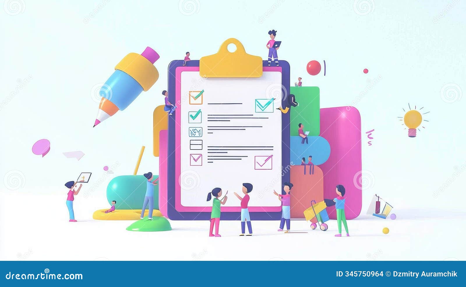 Checklist Survey And Assessment Concept, Human Hand Putting Cube Wood ...