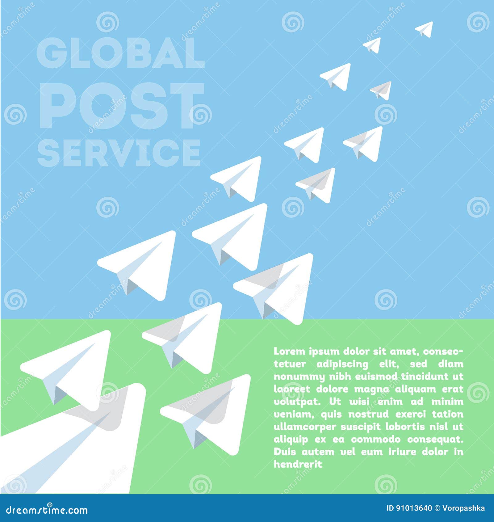 Concept Illustration of Paper Airplanes As a Symbol of Postal Service ...