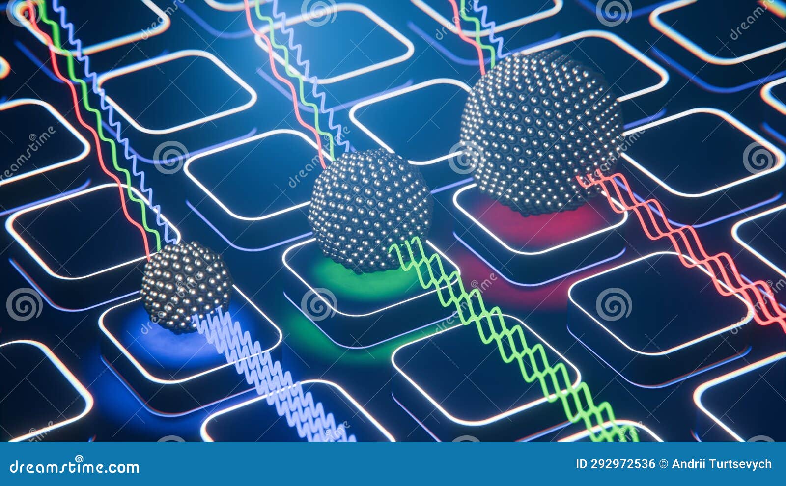 Quantum Dot Size Determines Wave Length - Color in 3D Rendering Stock ...