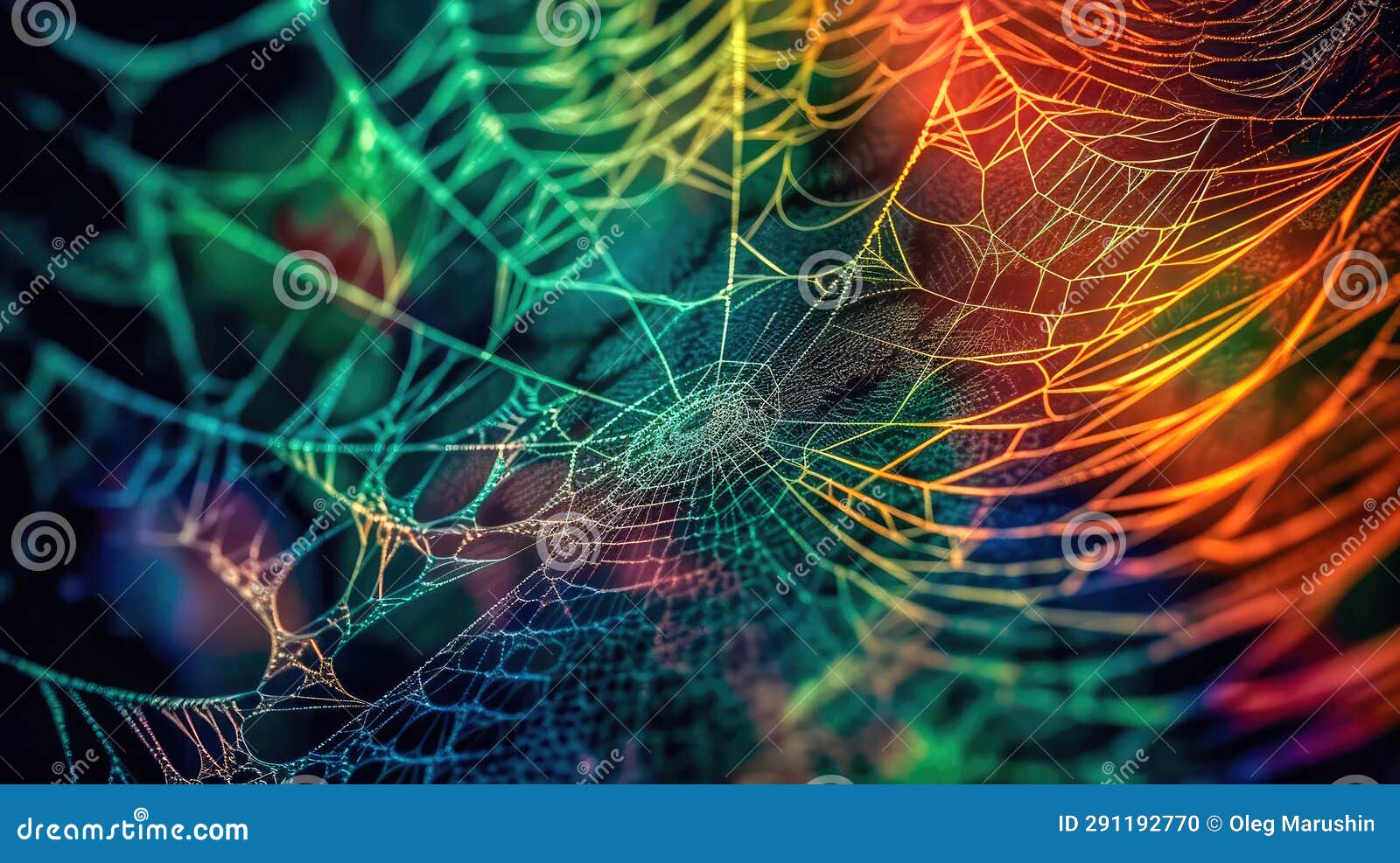 Abstract Illustration of a Shiny Spider Web on a Colored Background ...