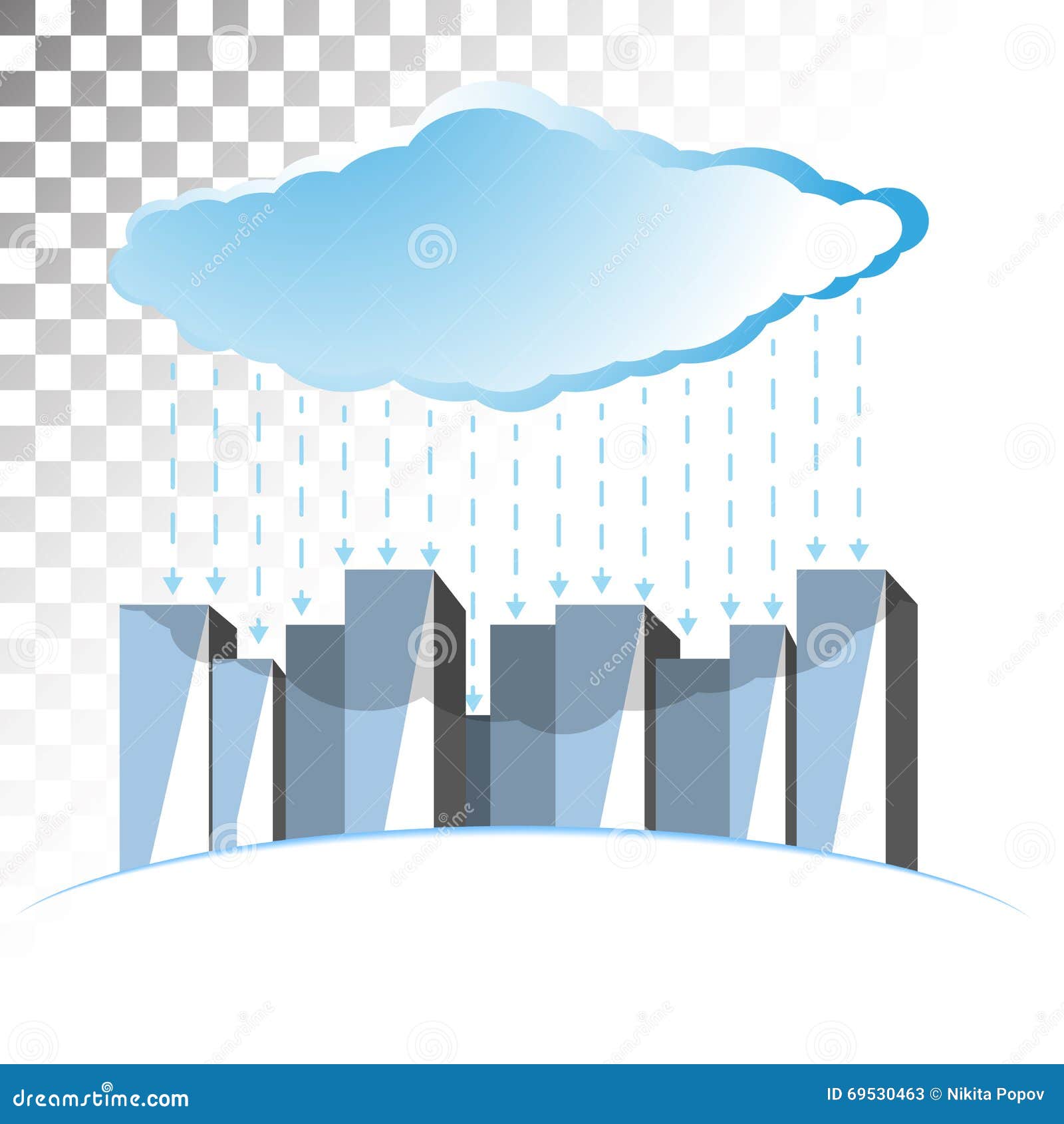 Concept Illustration on the Theme of Cloud Storage. Stock Vector ...