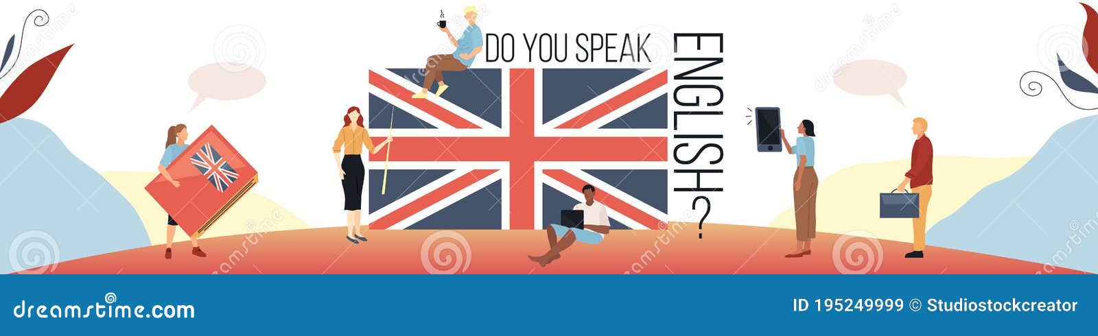 Concept Illustration with Typographic Header, Flag and Different ...