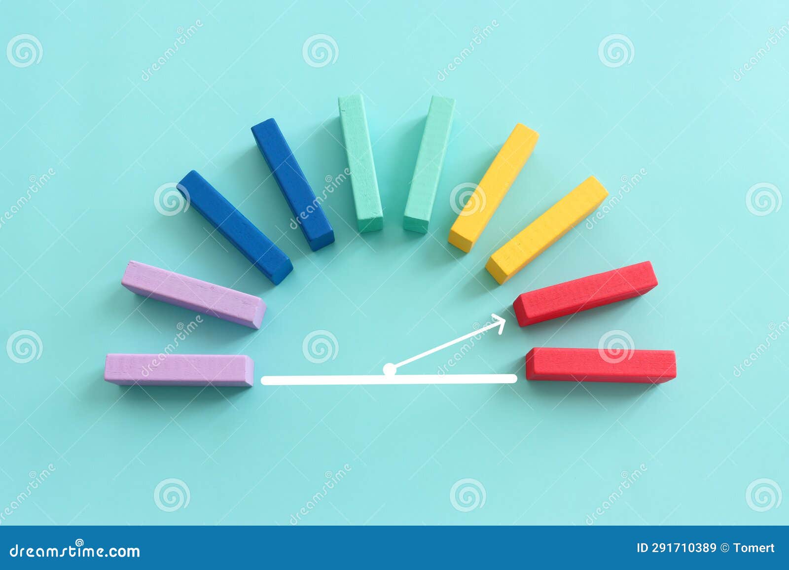 Concept Image of Barometer Made from Colorful Cubes. Idea of Risk Level ...
