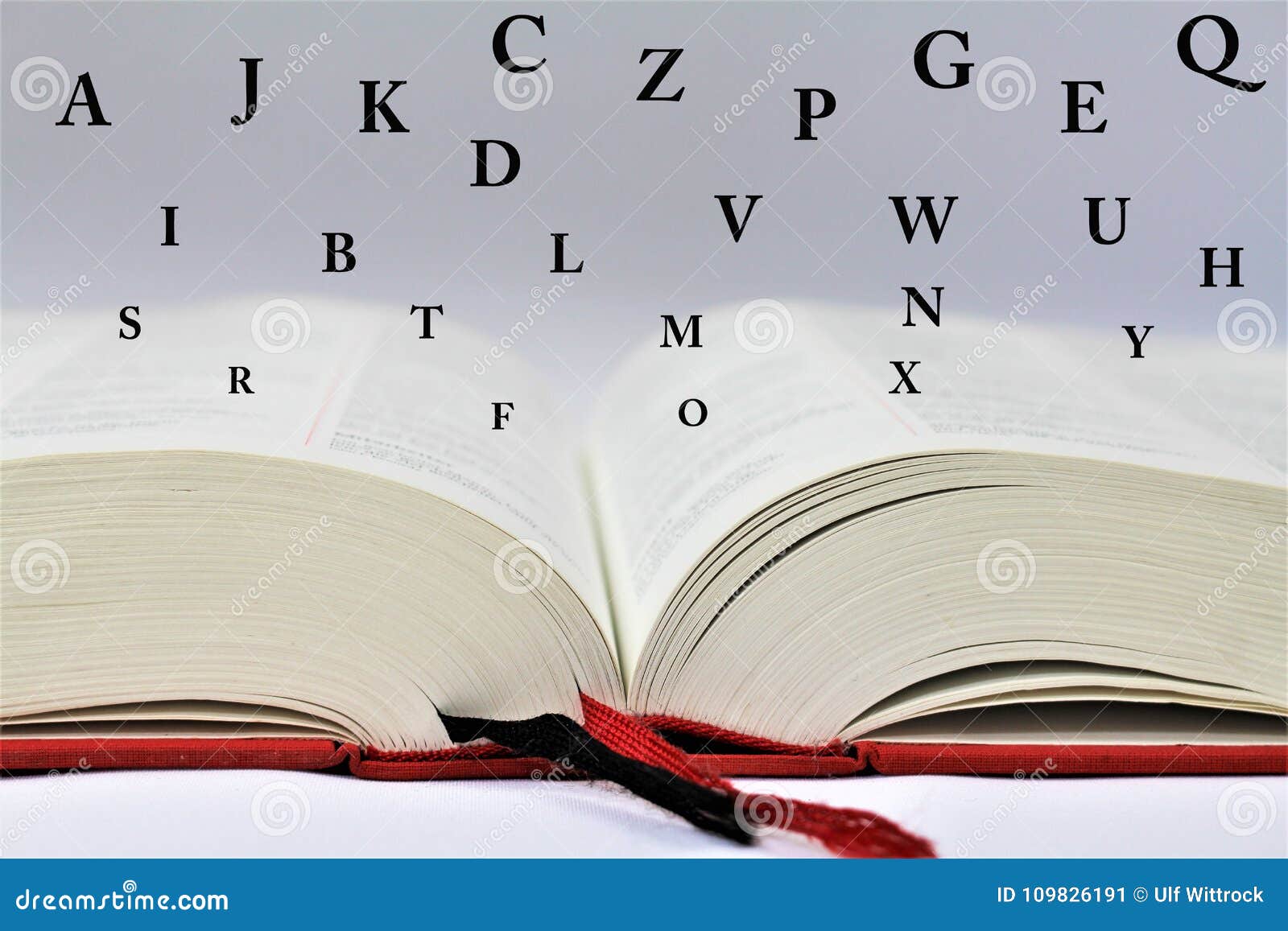An Concept Image of a Book with Letters Stock Image - Image of bright ...