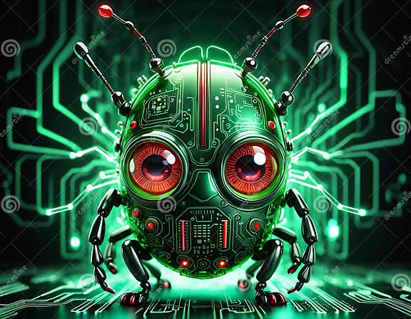 Concept Image of a Code Bug on a PCB Inside a Computer that Could Be ...