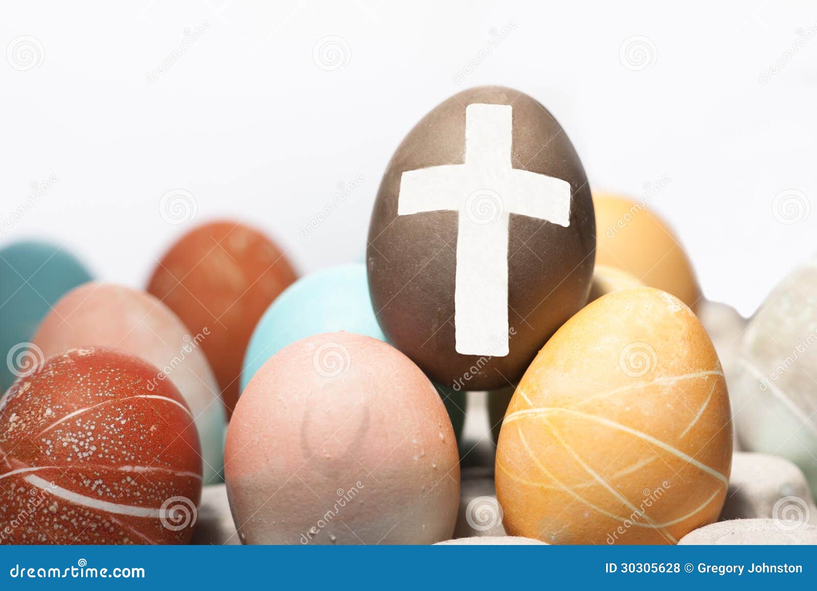 Cross on Easter egg. stock photo. Image of spring, cross - 30305628