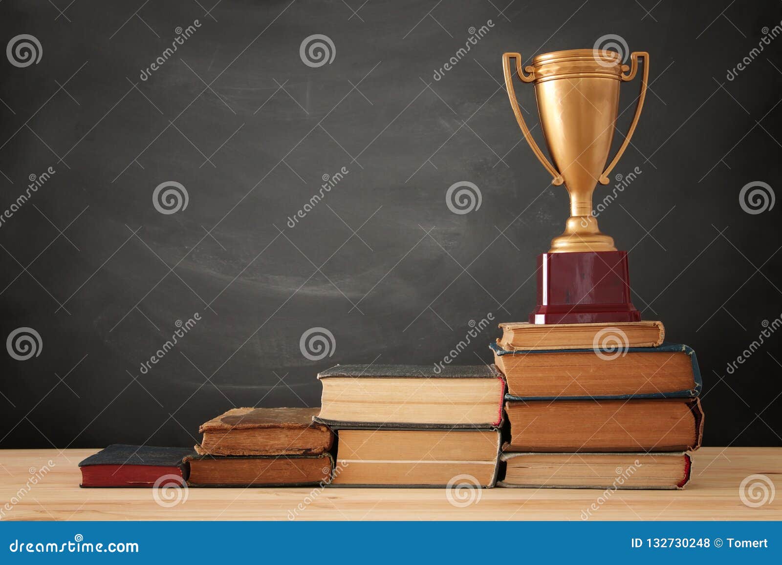 A Concept Image of Education Success, a Stack of Books Arranged Like a ...