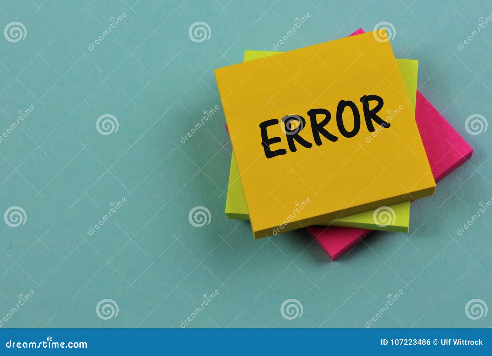 An Concept Image of a Error Note, Office, Business Stock Photo - Image ...