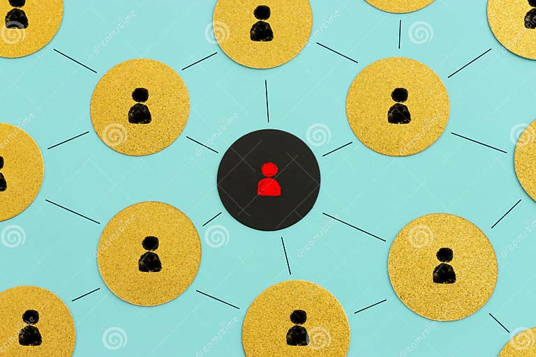 Concept Image of Figures with Connecting Lines. Idea of Collaboration ...