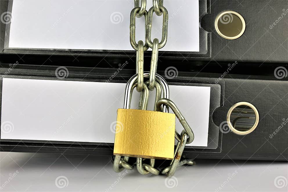 An Concept Image of a Folder with Chains and a Lock Stock Photo - Image ...