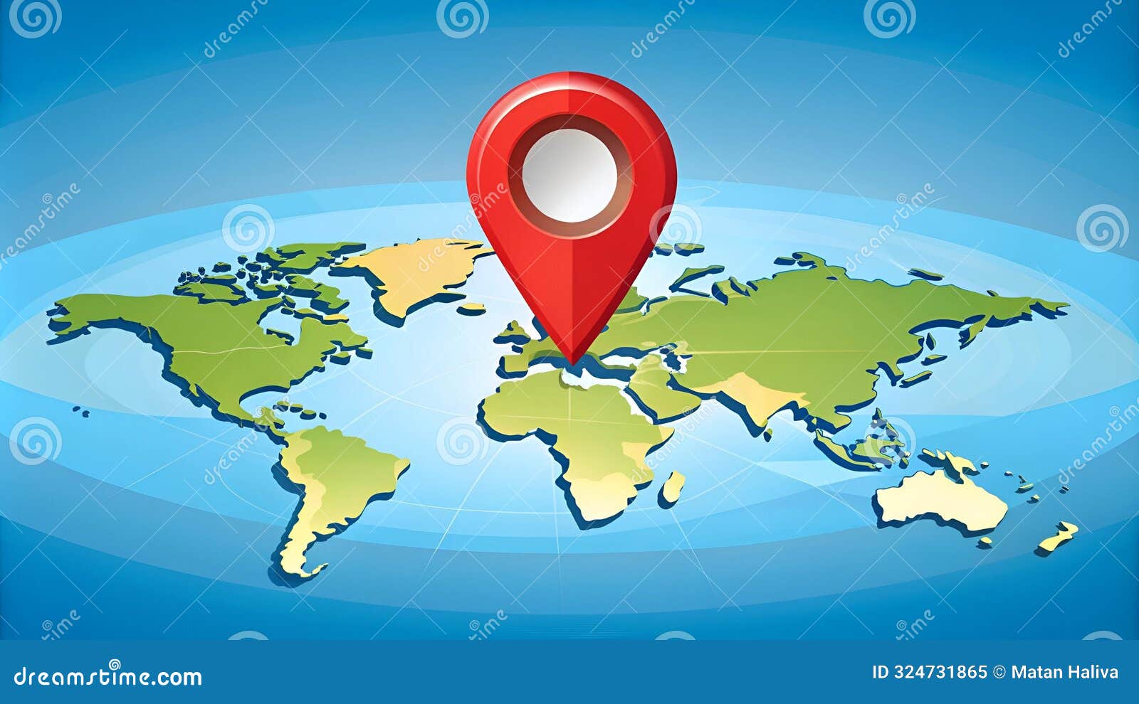 Concept Image of GPS Positioning System in the Global.Image Pin GPS on ...