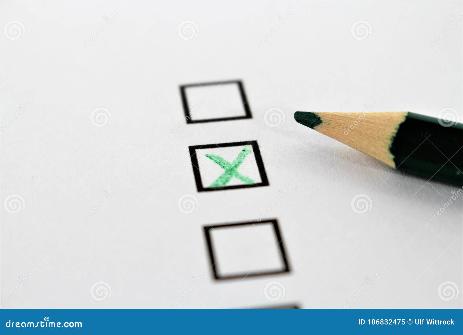Red Pencil And Questionnaire On White Paper. Royalty-Free Stock ...