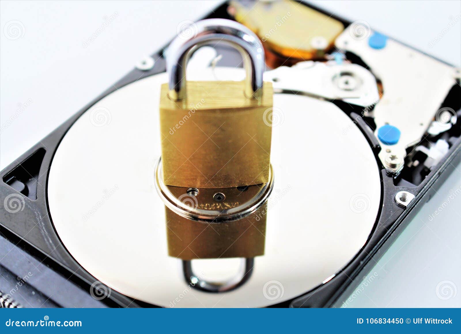 An Concept Image of a Hard Drive with a Lock Stock Photo - Image of ...