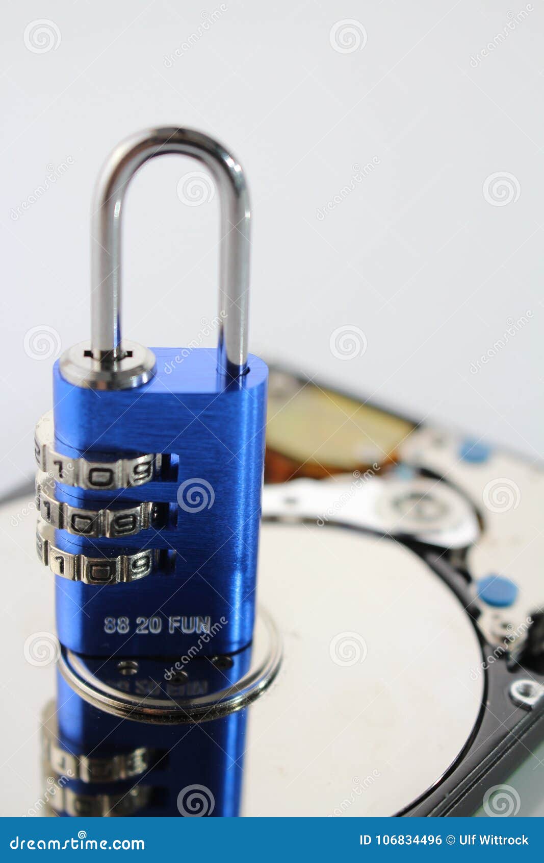 An Concept Image of a Hard Drive with a Lock Stock Photo - Image of ...