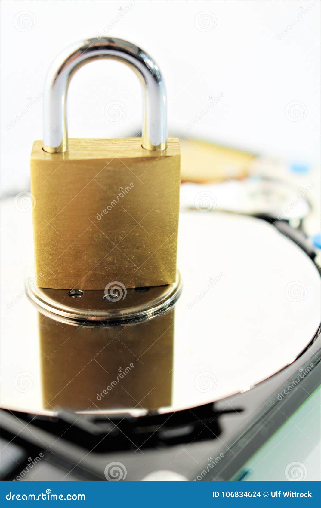 An Concept Image of a Hard Drive with a Lock Stock Photo - Image of ...