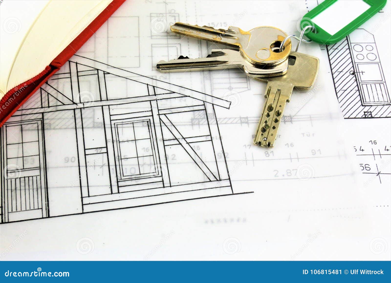 An Concept Image of a House Plan and with Key Stock Image - Image of ...