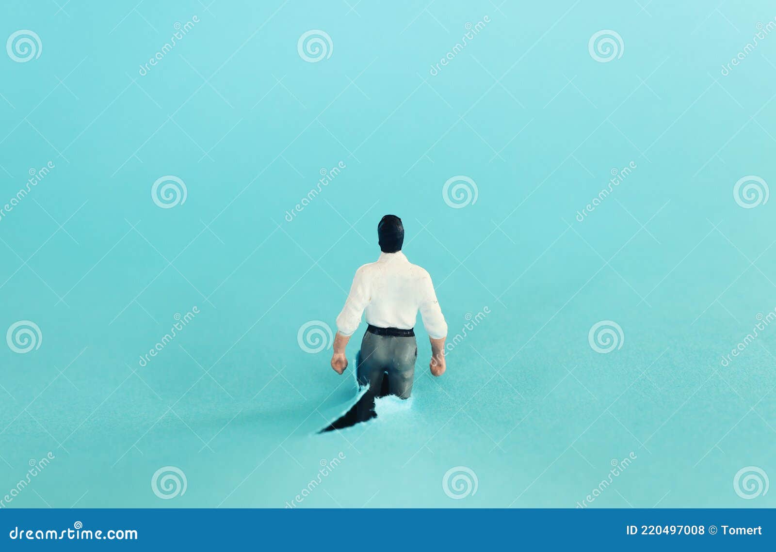 Concept Image of Man Breakthrough Hole Moving Forward Stock Photo ...