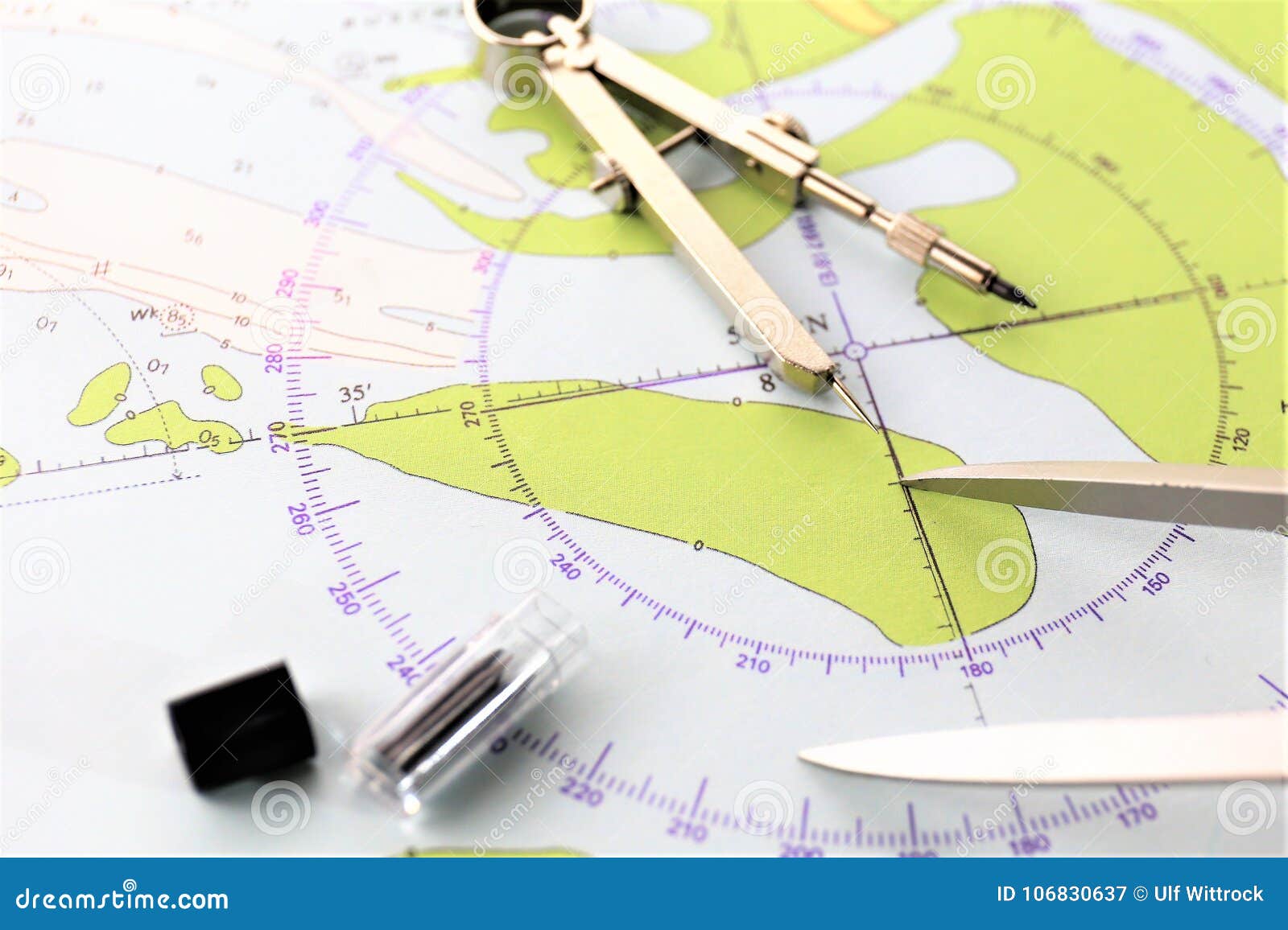 An Concept Image of a Nautical Design - Map, Plan Stock Image - Image ...
