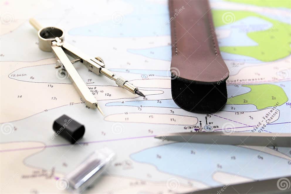 An Concept Image of a Nautical Design - Map, Plan Stock Image - Image ...