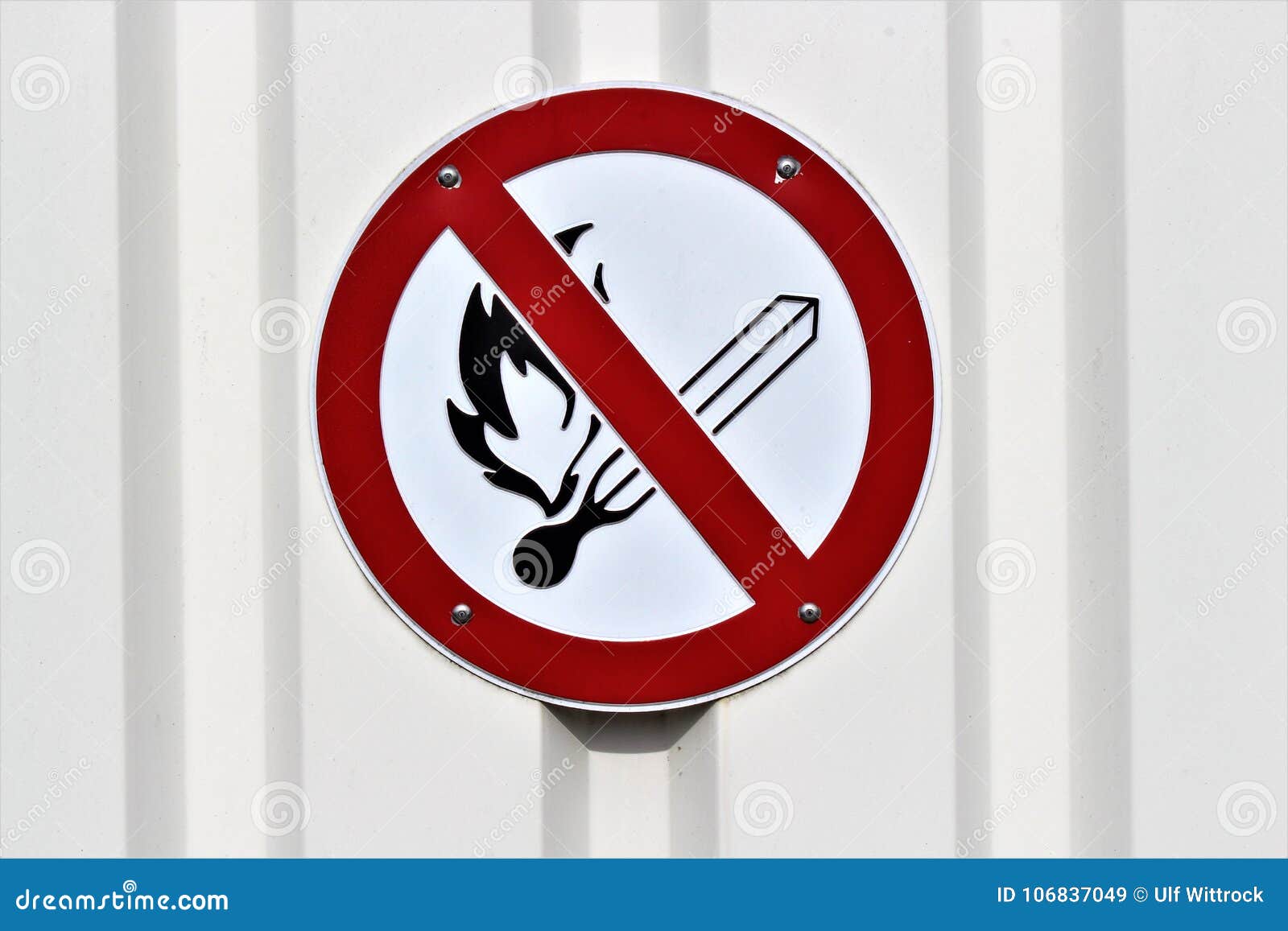 An Concept Image of a No Fire Sign with Copy Space Stock Image - Image ...