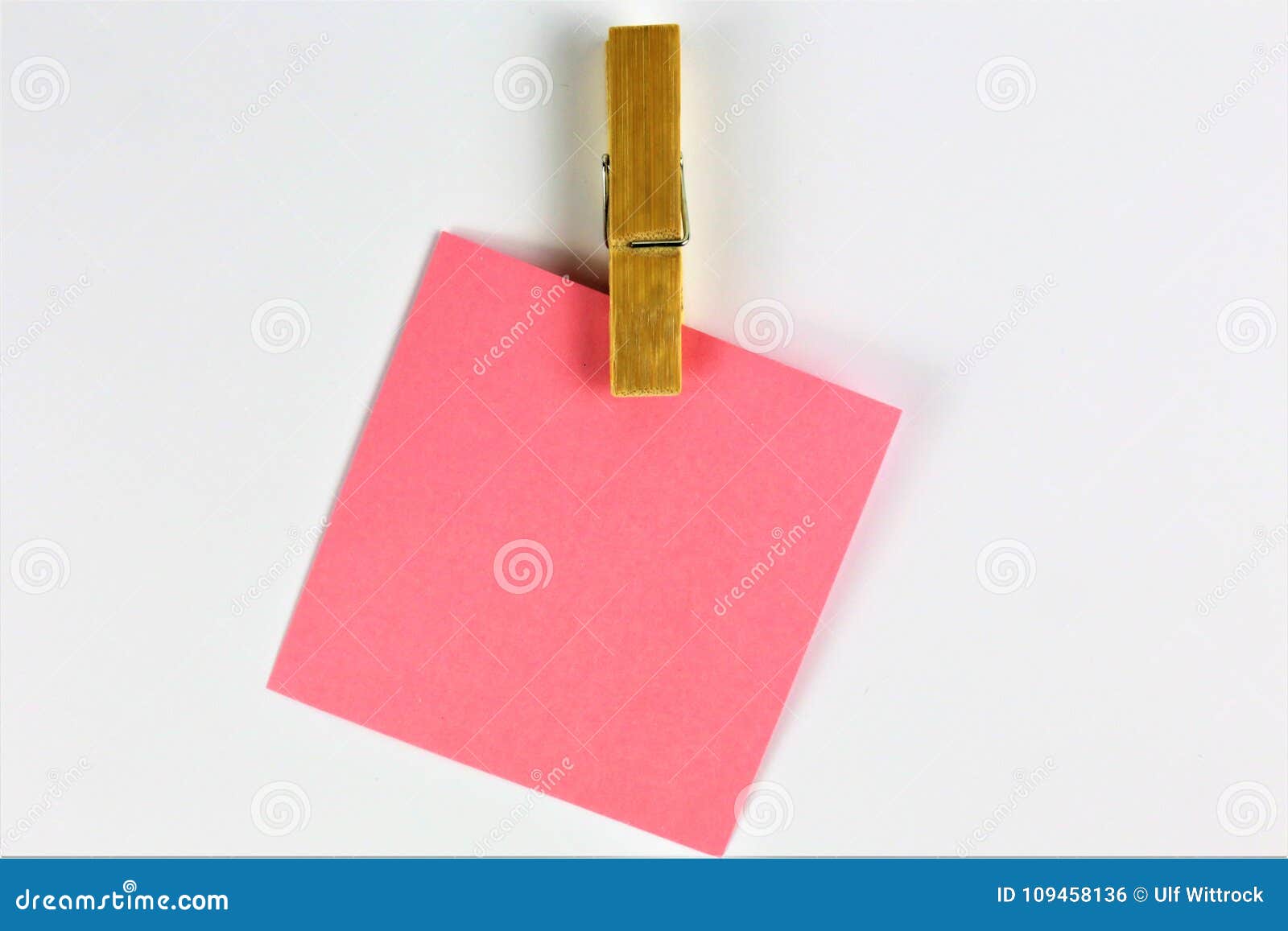 An Concept Image of a Note with a Clothespin with Copy Space Stock ...