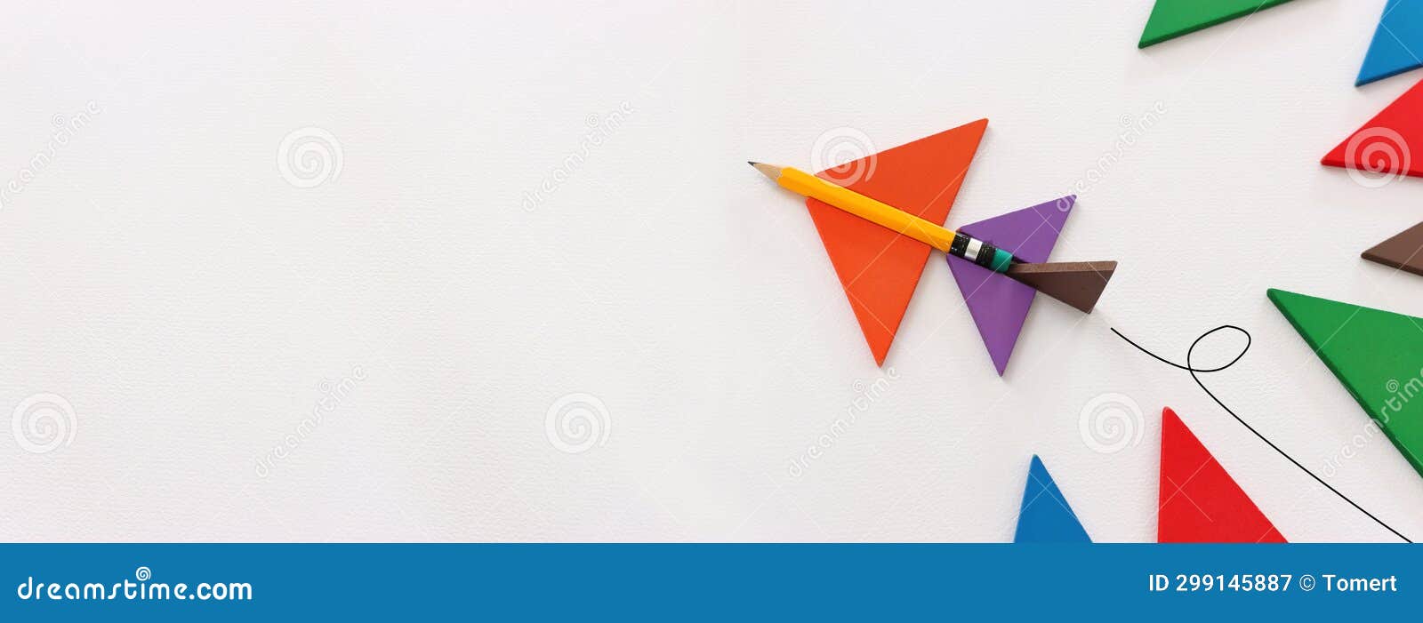 Concept Image of a Pencil in an Airplane Metaphor. Idea of Leadership ...