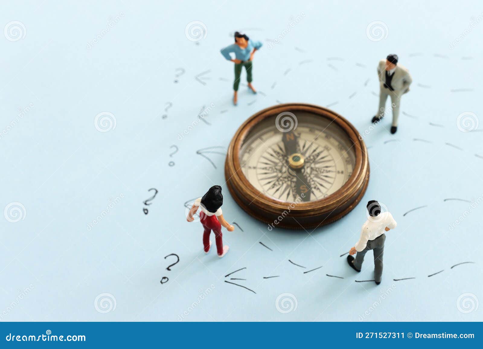 Concept Image of People Thinking about Solving a Problem and Looking at ...