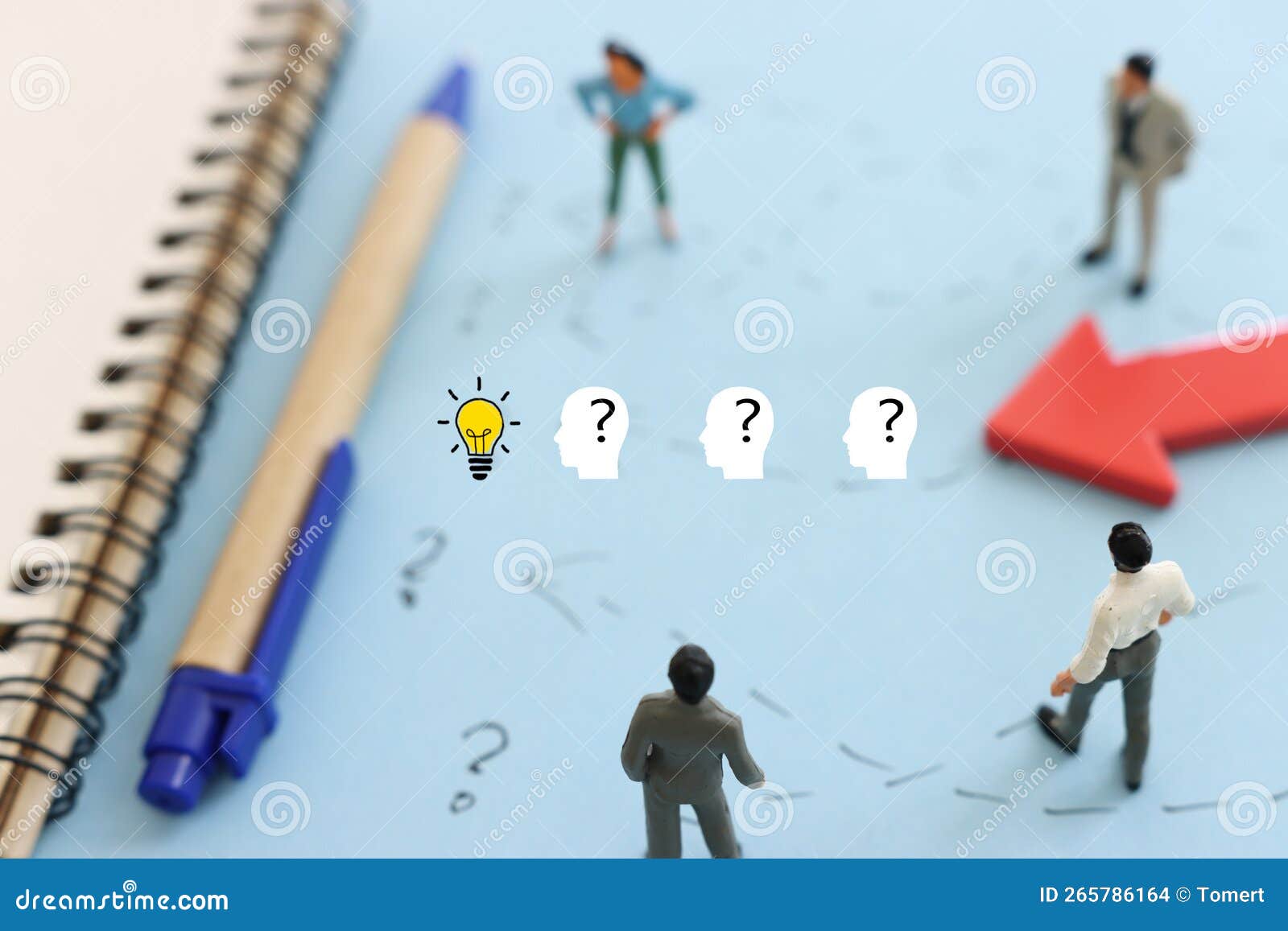 Concept Image of People Thinking about Solving a Problem and Looking ...