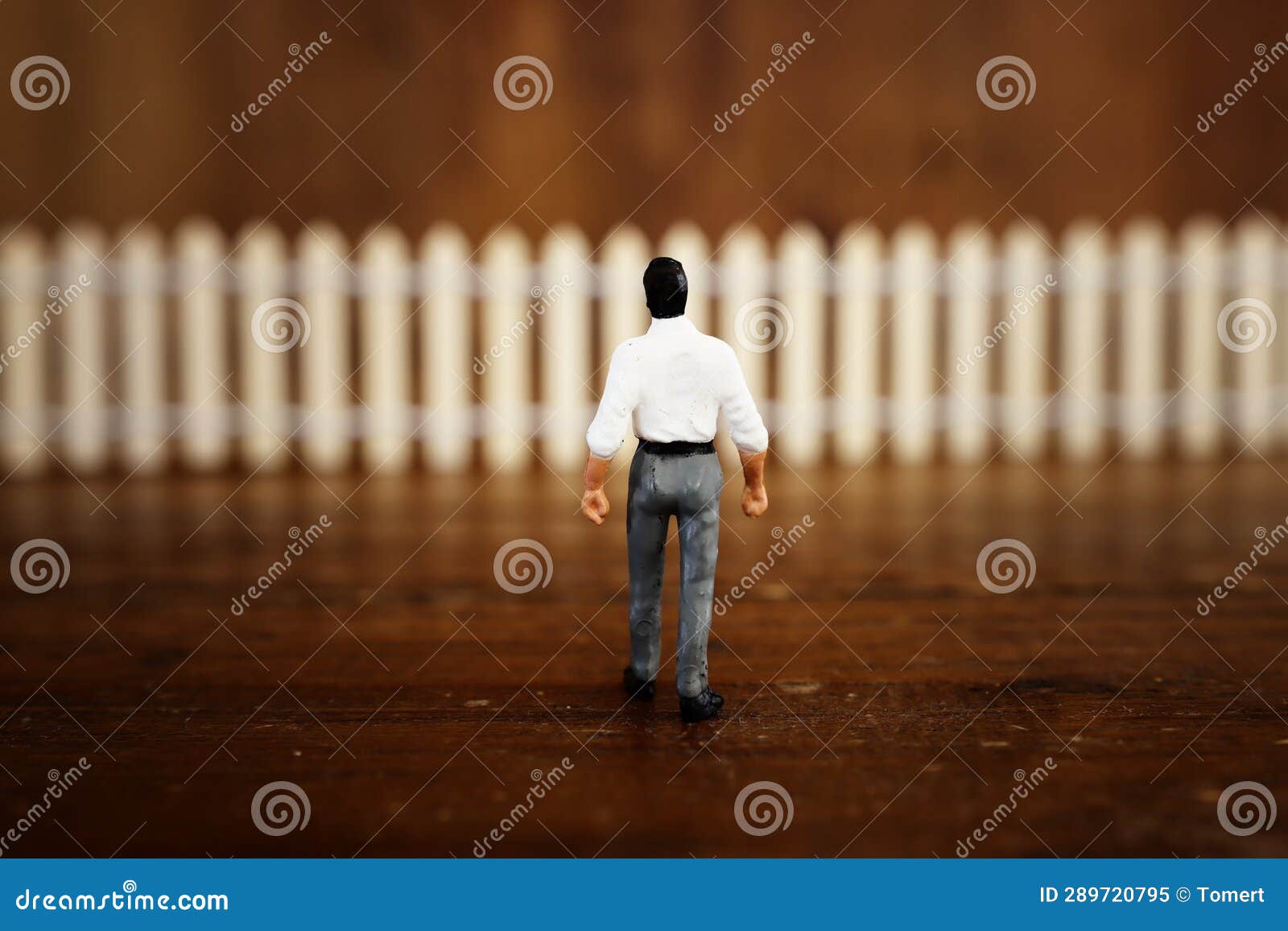 Concept Image of Person Facing Fence Obstacle and Thinking about ...
