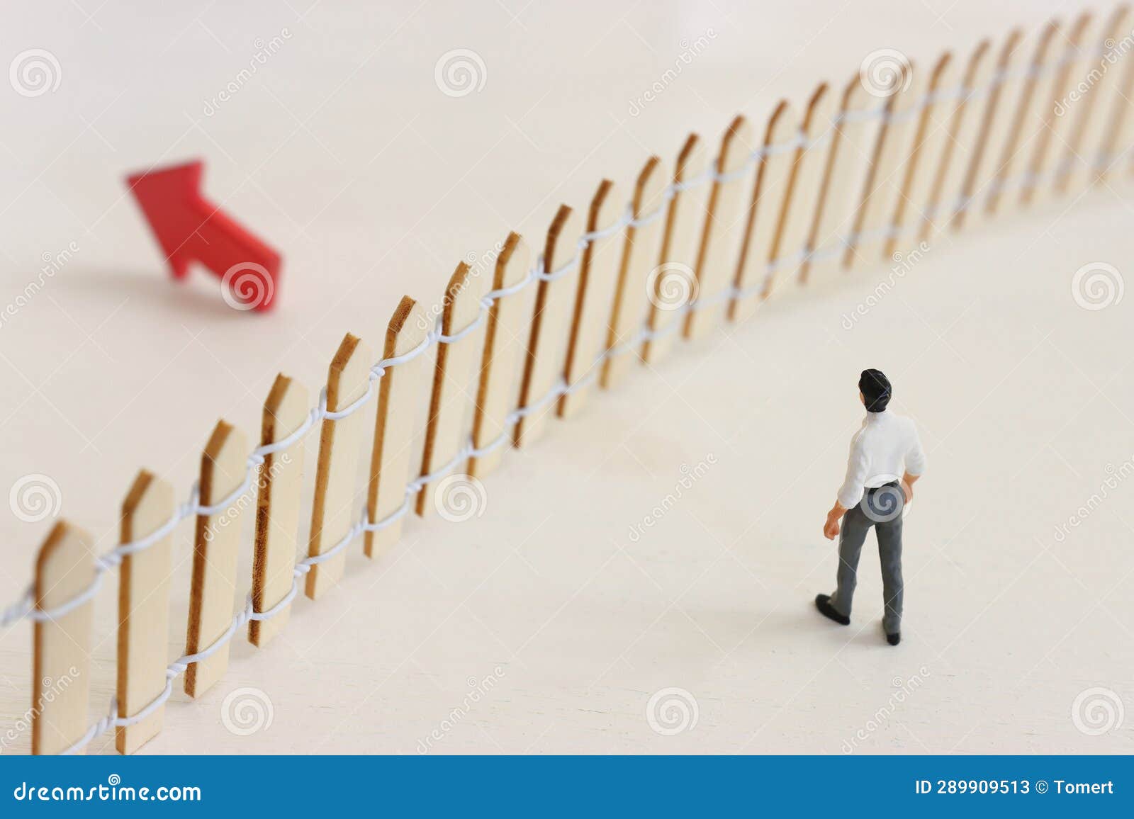 Concept Image of Person Facing Fence Obstacle and Thinking about ...