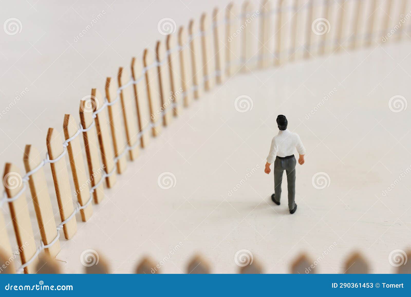 Concept Image of Person Facing Fence Obstacle and Thinking about ...