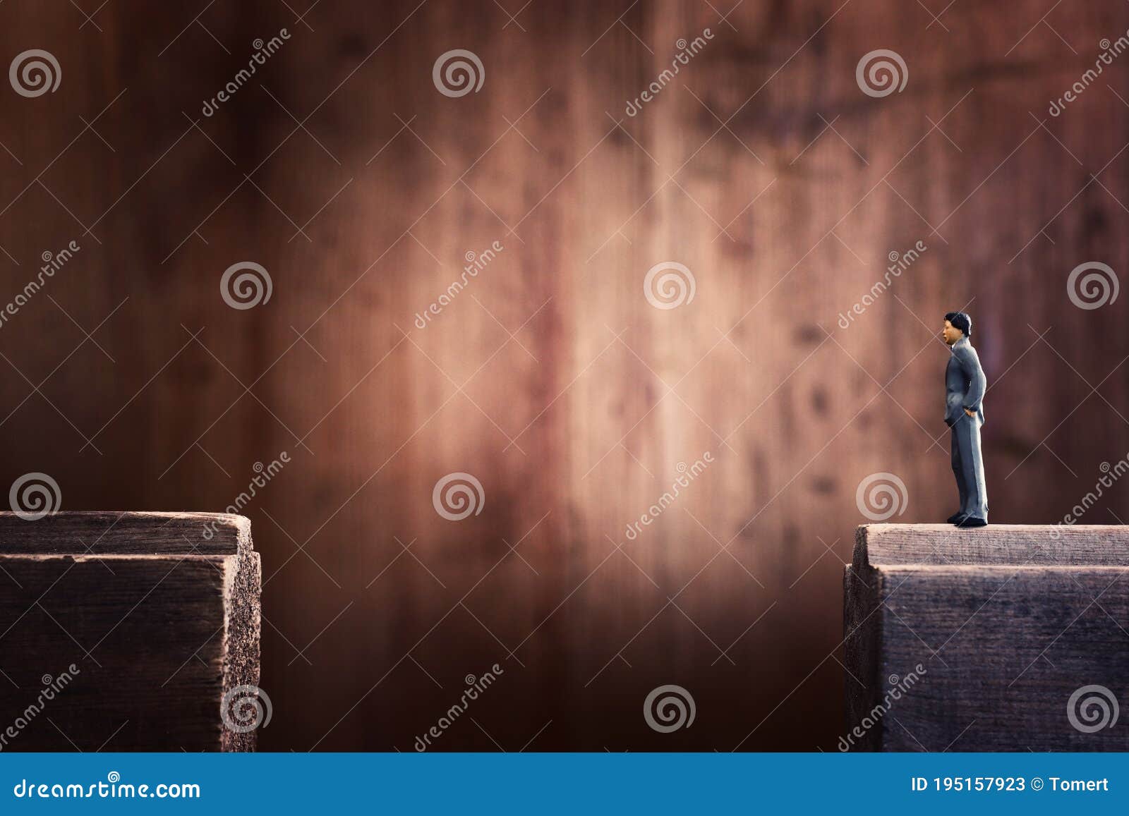 Concept Image of Person Standing on the Edge of Chasm, Thinking How To ...