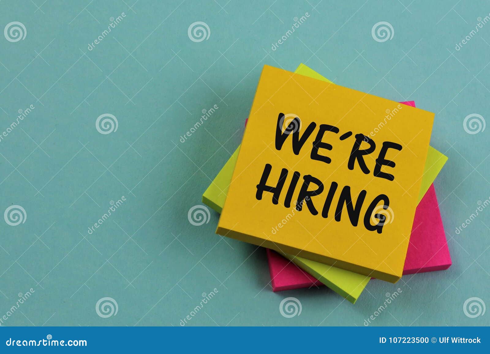 An Concept Image of a WeÂ´re Hiring Note Stock Photo - Image of ...