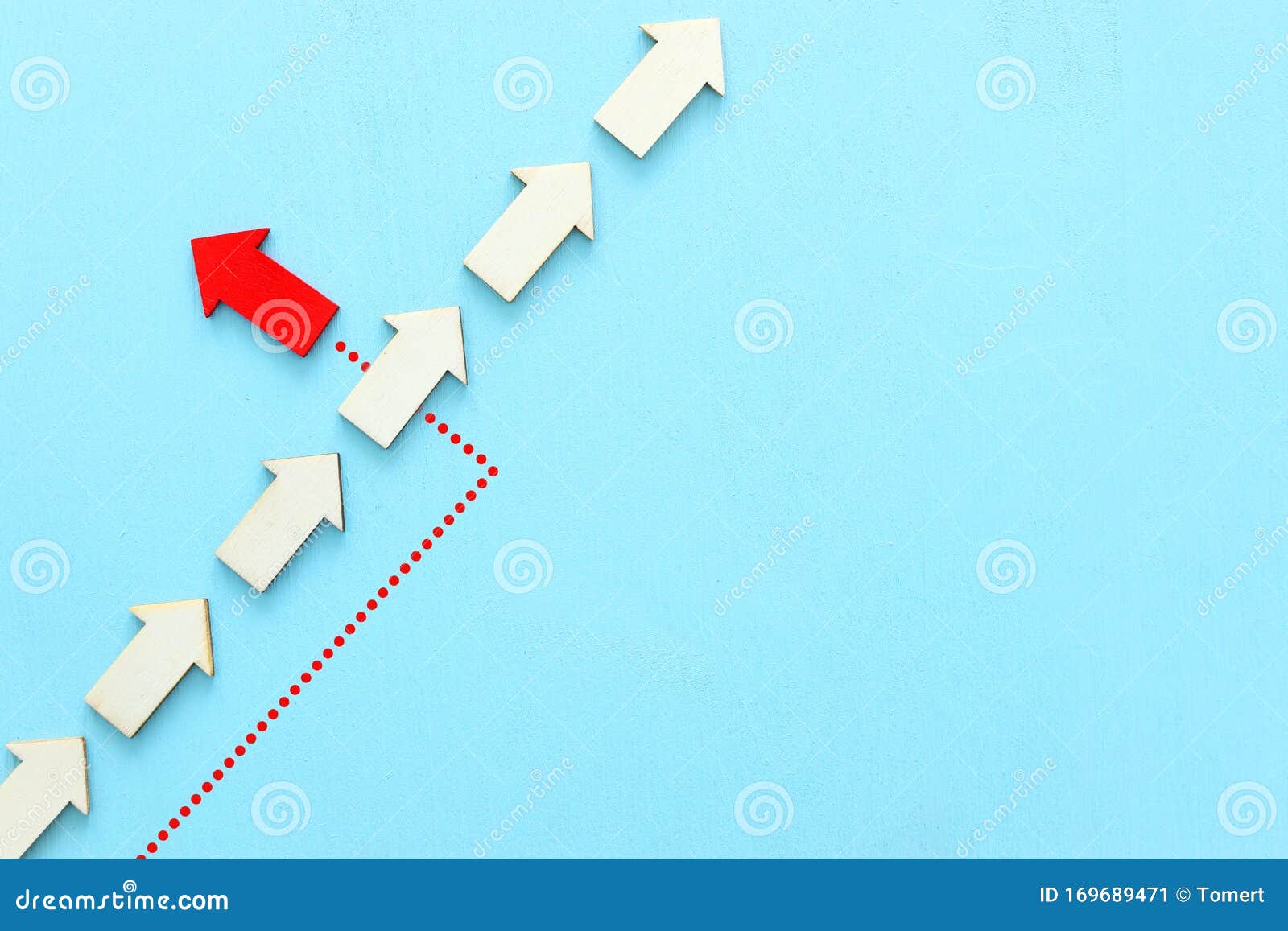 Concept Image of Red Arrow Facing Opposite Direction from Other Arrows ...