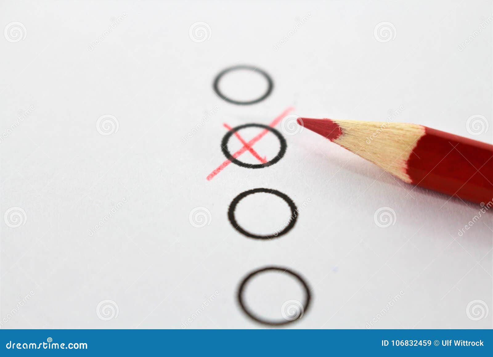 An Concept Image of a Red Pencil and a Questionnaire Stock Image ...