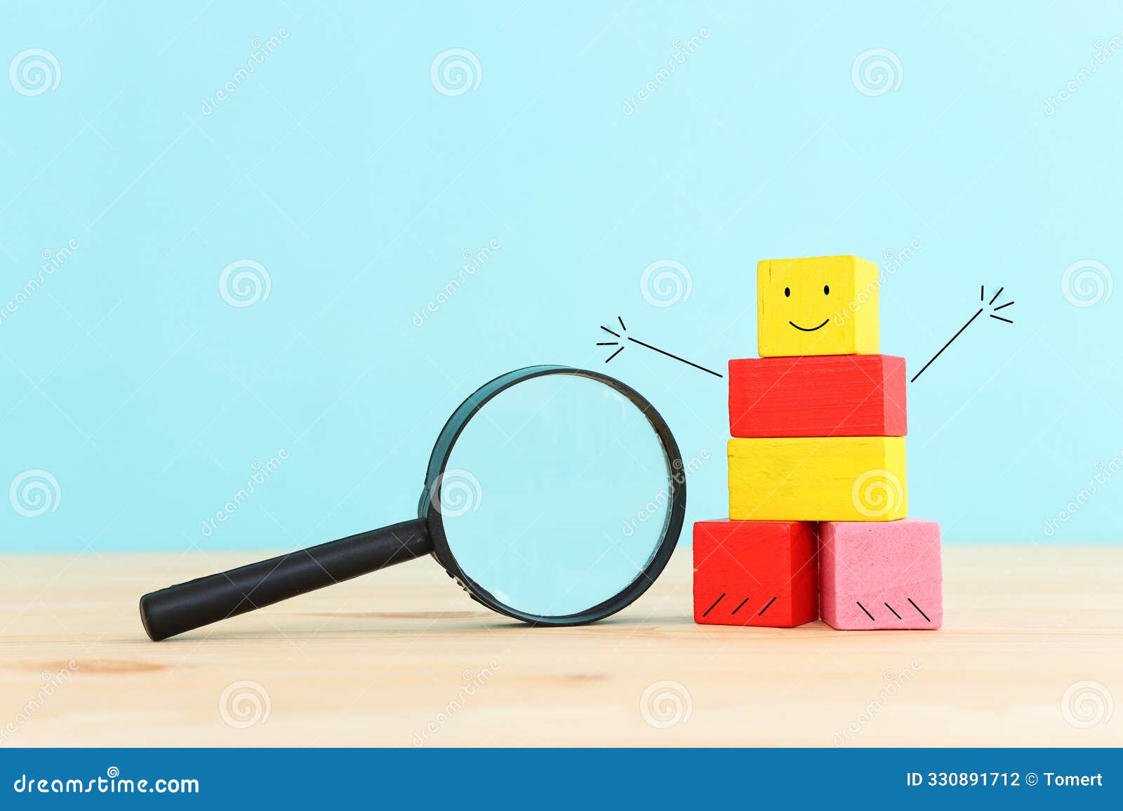 Concept Image of Satisfaction Level. Wooden Cube with Emotions and ...