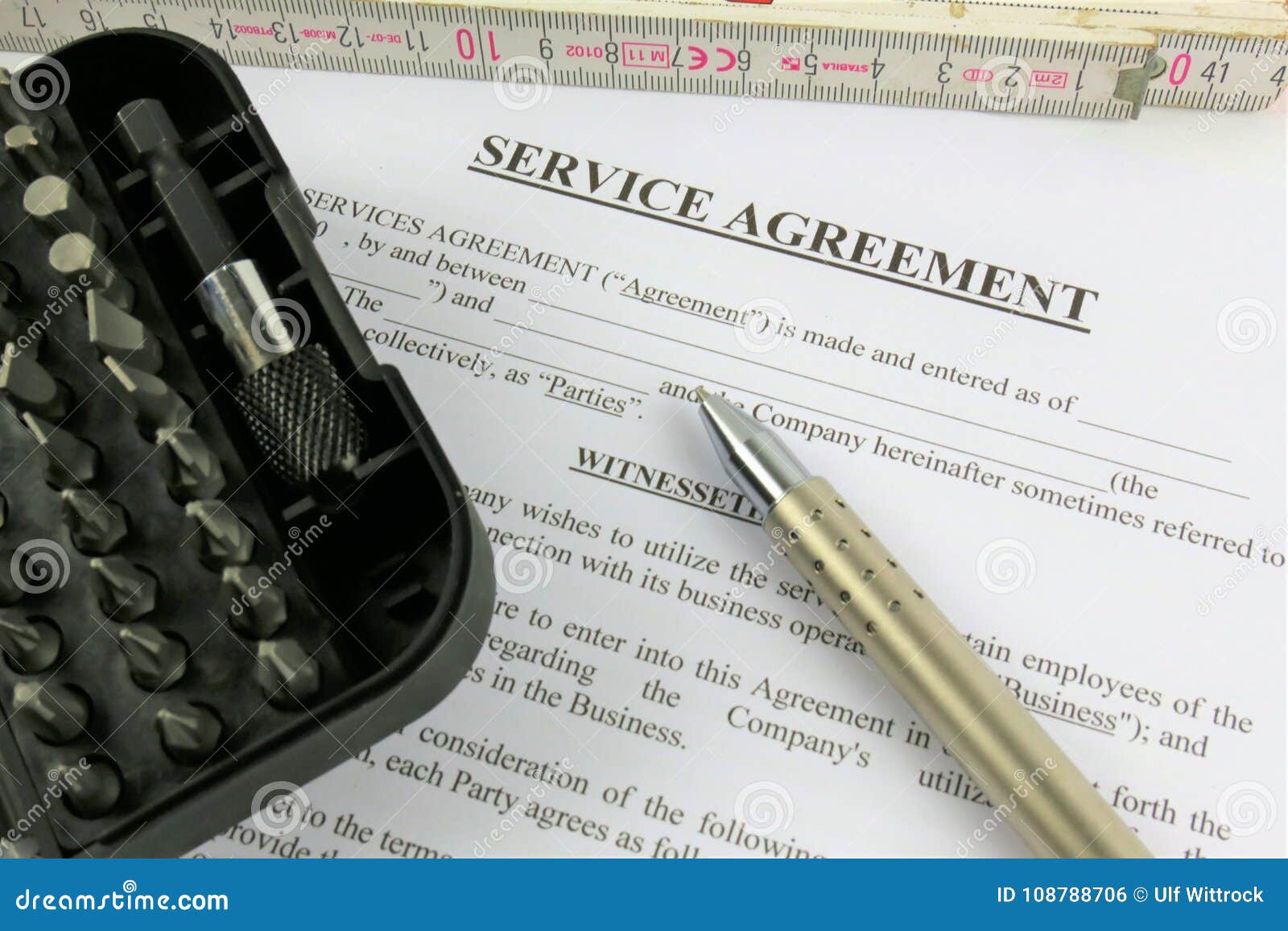 An Concept Image of a Service Agreement, Work Stock Photo - Image of ...