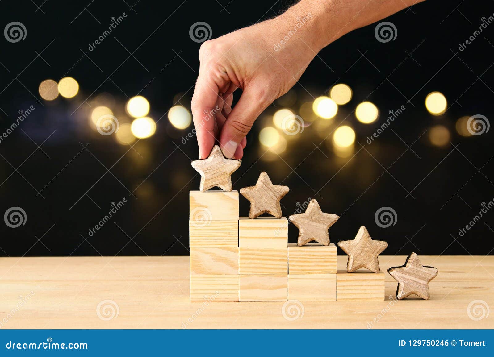 Concept Image of Setting a Five Star Goal. Increase Rating or Ranking ...