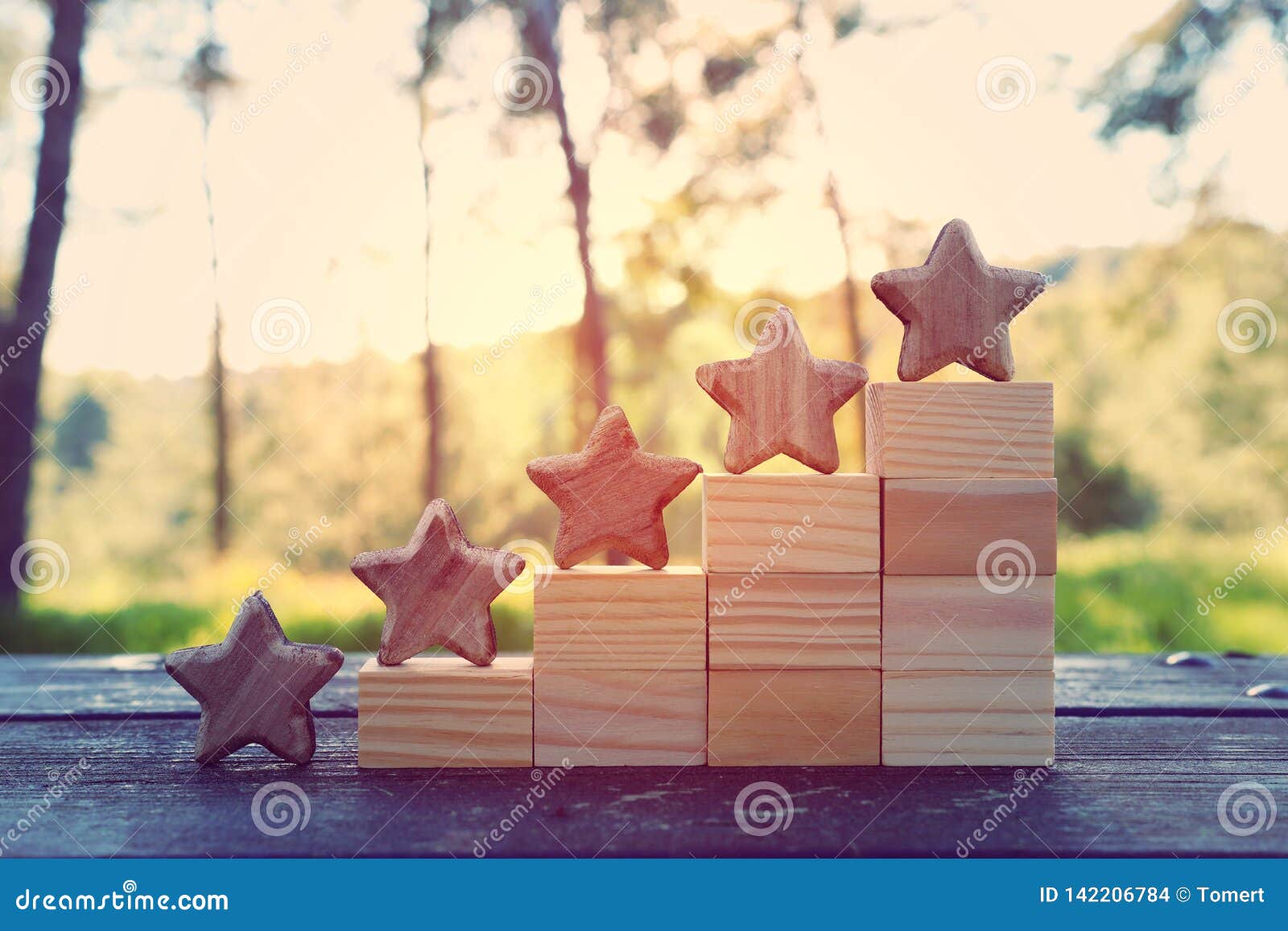 Concept Image of Setting a Five Star Goal. Increase Rating or Ranking ...