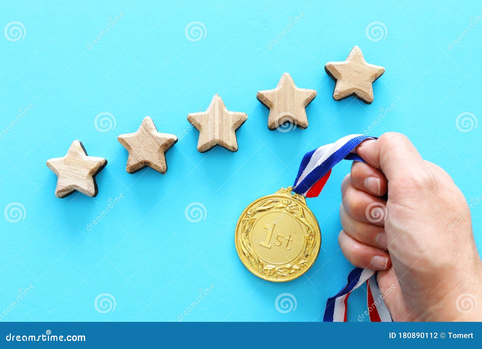 Concept Image of Setting a Five Star Goal. Increase Rating or Ranking ...