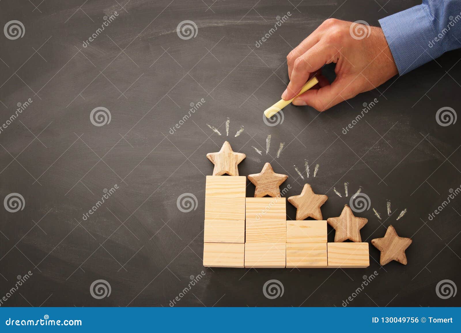 Concept Image of Setting a Five Star Goal. Increase Rating or Ranking ...