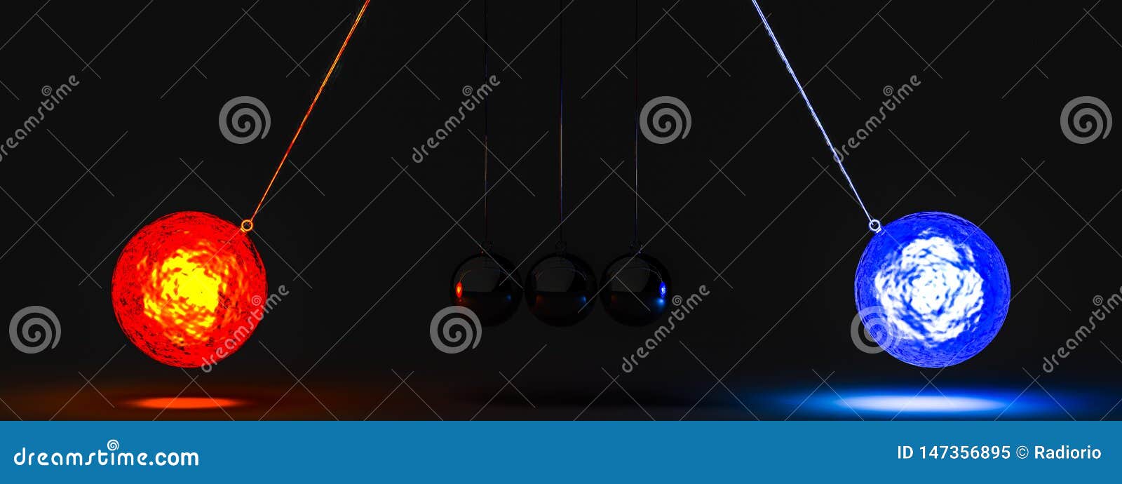 Concept Image Showing a Collision with Two Fireballs Stock Illustration ...